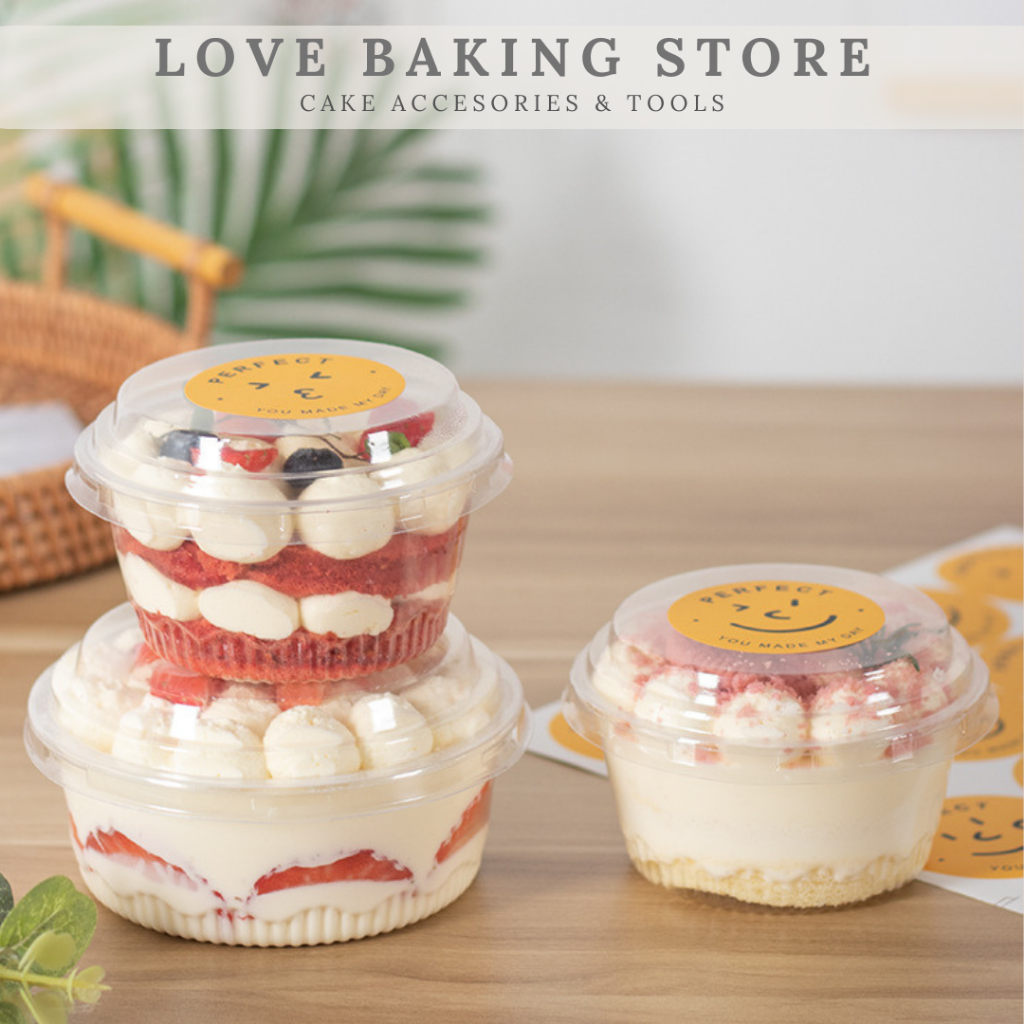 LBS • 250ml /300ml PET Plastic Mousse Cup Jelly Cups Bekas Cheese kek ...