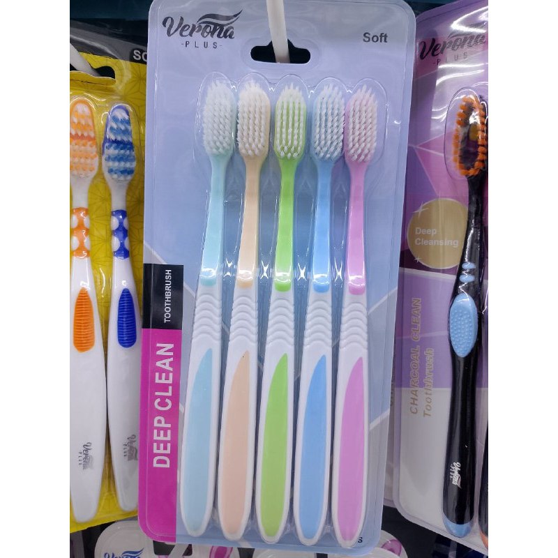 Verona Plus Toothbrush (Soft) Deep Clean 5pcs/pack | Shopee Malaysia