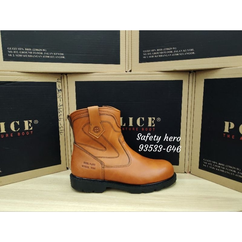 Police 93533 |original police 7 inch high cut |kulit asli｜Steel cap ...