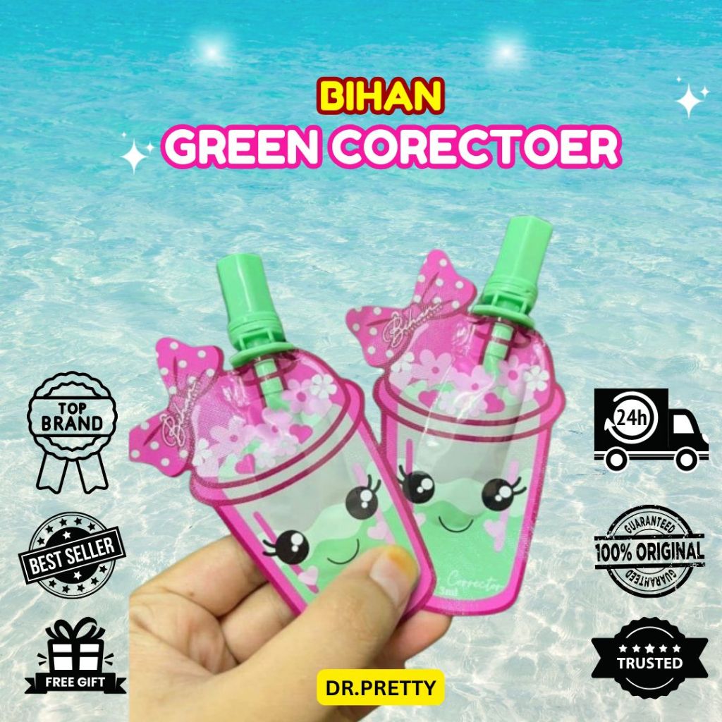BIHAN GREEN CORRECTOR 3ml | BIHAN CORRECTOR MUKA ANTI CRACK | Shopee ...