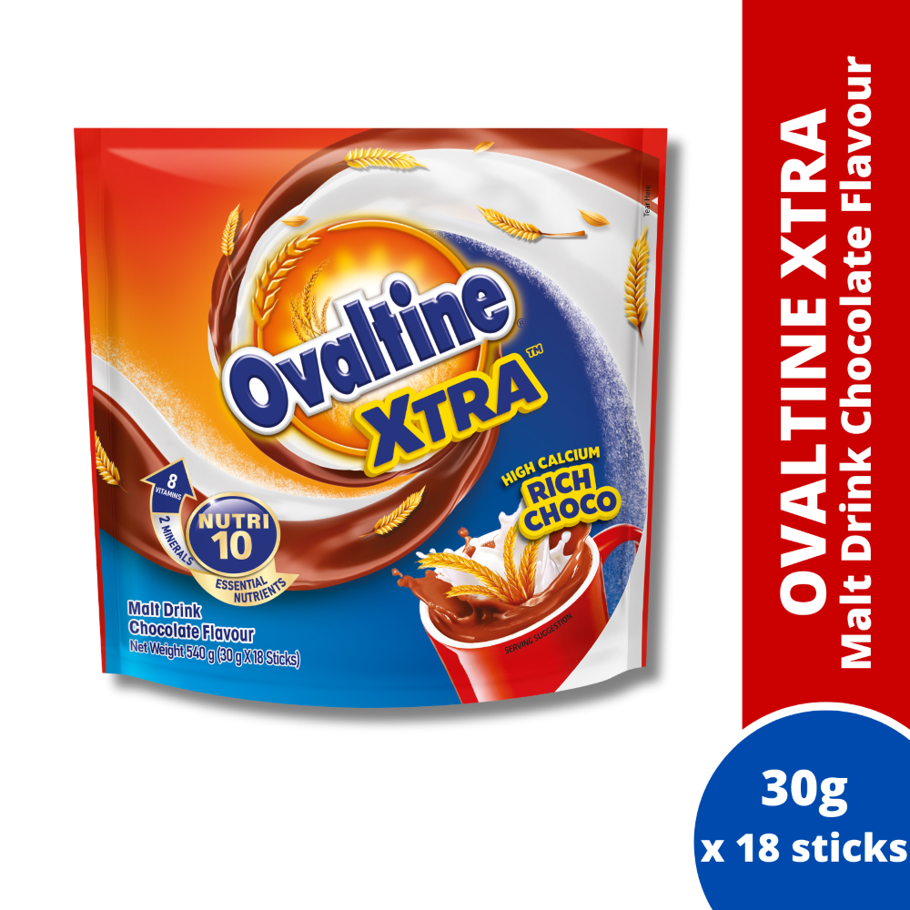 Ovaltine Xtra Minuman Coklat Malt Drink Chocolate Flavour 30g x 18 Sticks [HALAL] | Shopee Malaysia