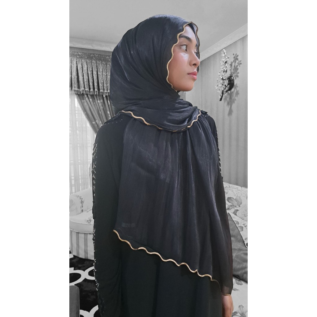Shawl Shimmer Glossy Tepi Sulam (Selendang Bahu) | Shopee Malaysia