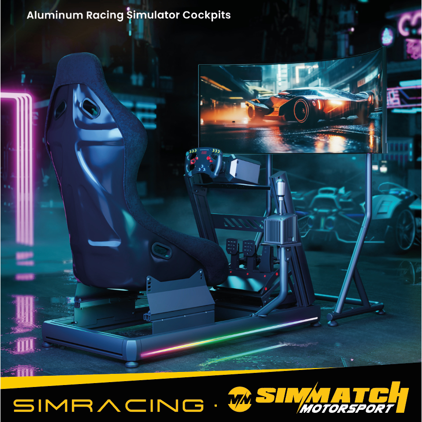 Simmatch Upscale Aluminum Racing Simulator Cockpit For MOZA FANATEC LOGITECH THRUSTMASTER G29 ...