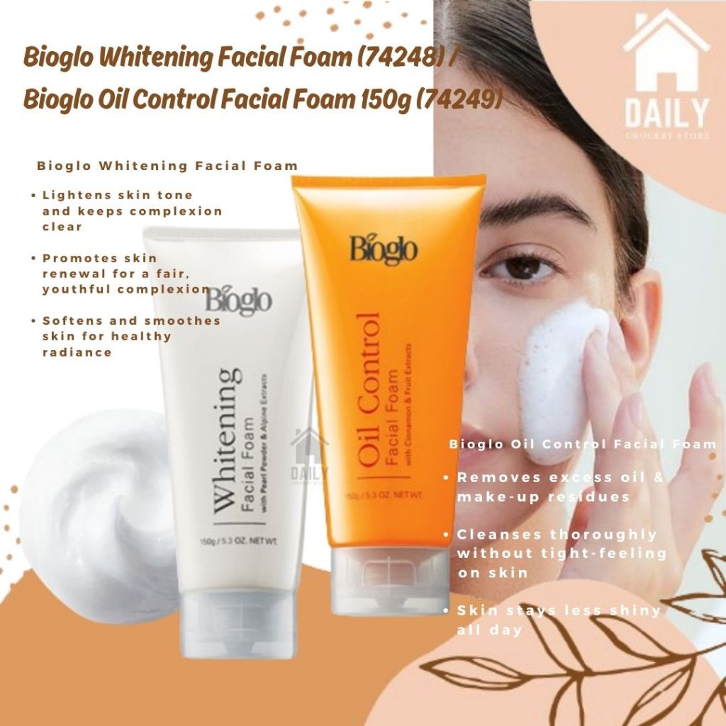 Bioglo Whitening Facial Foam / Bioglo Oil Control Facial Foam 150g ...