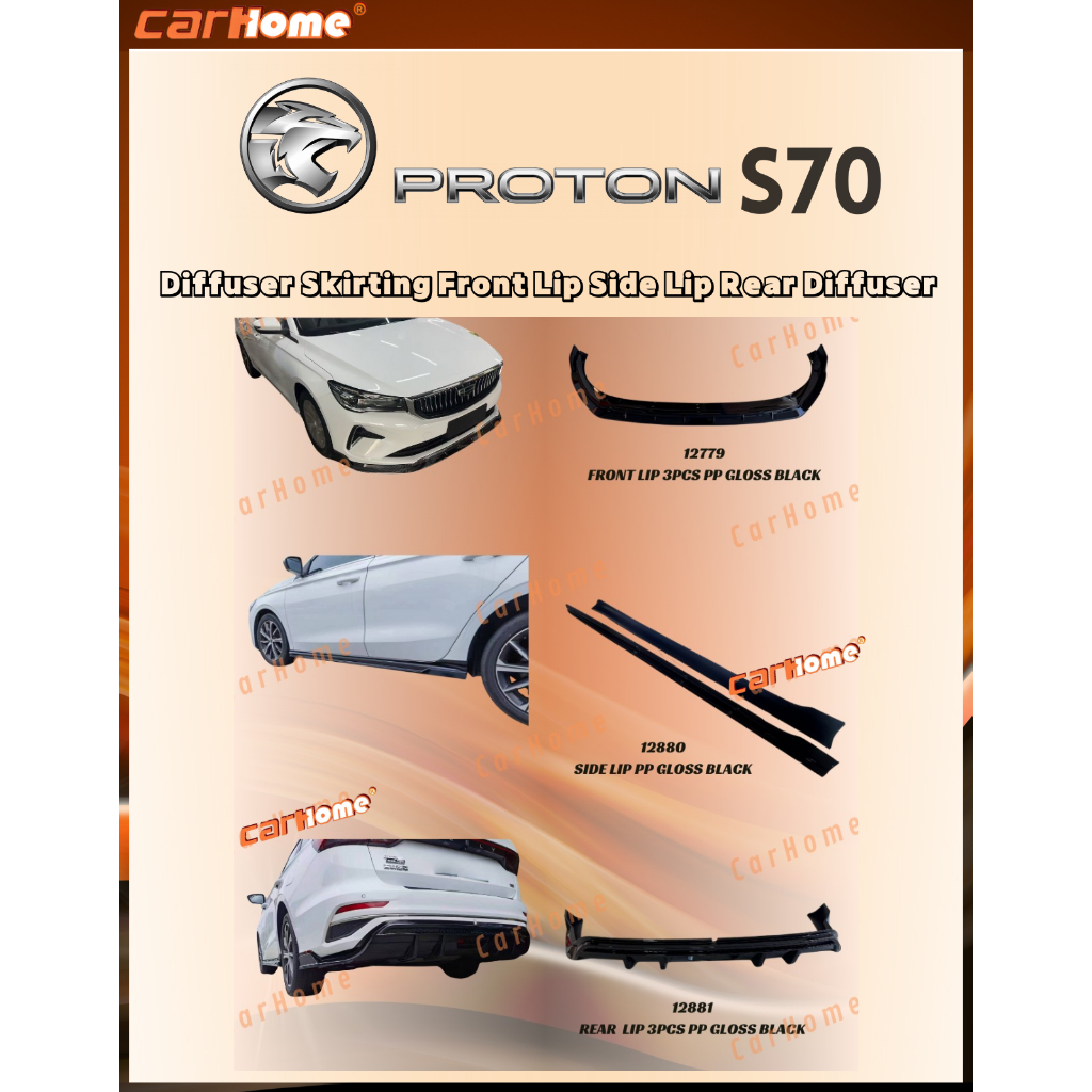Proton S70 Bodykit Front Lip Side Skirt Rear Diffuser lips S70 Diffuser ...