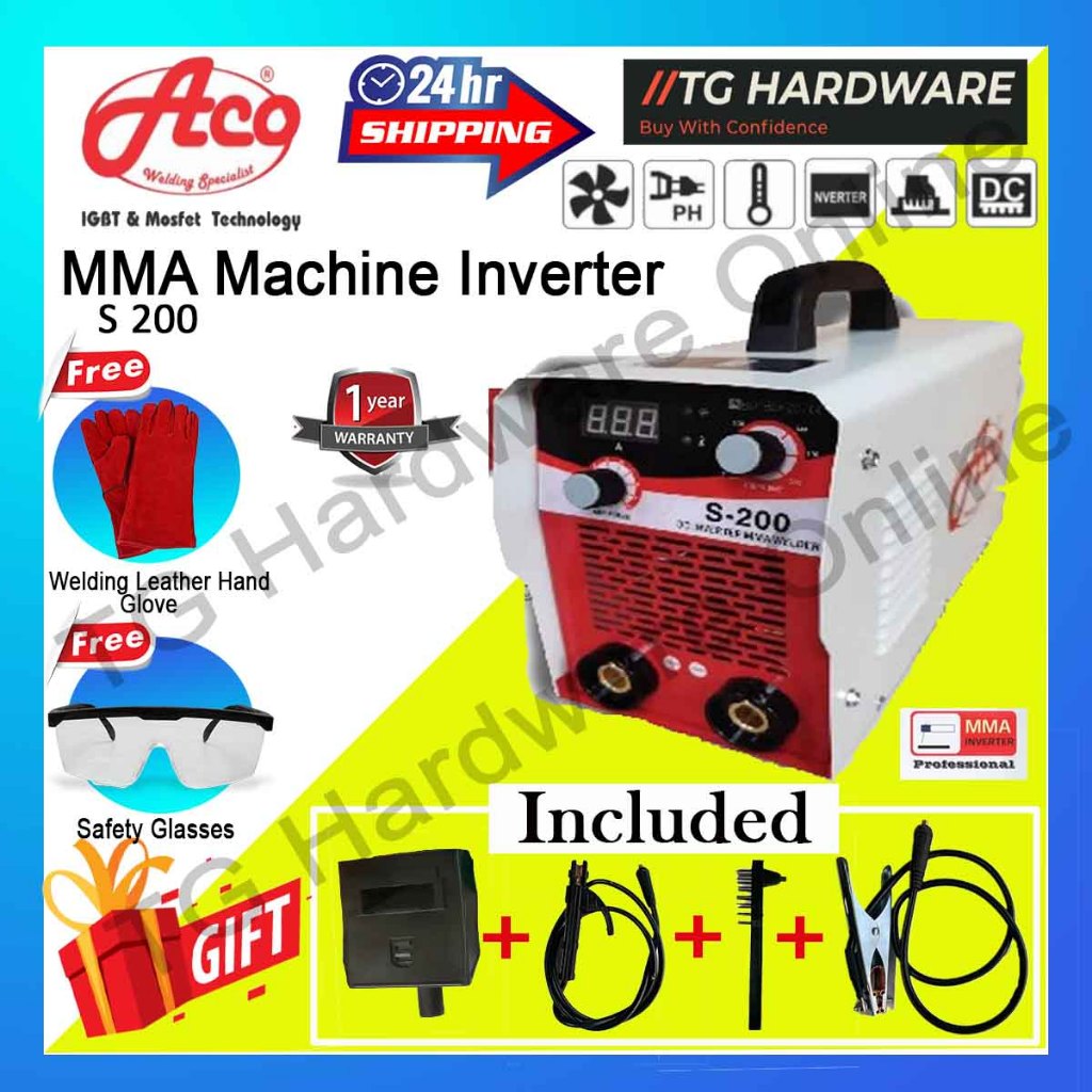 ⚡ACO S 200 PORTABLE MMA INVERTER WELDER WELDING SET ⚡ 1 Year Warranty | Original Aco | | Shopee ...