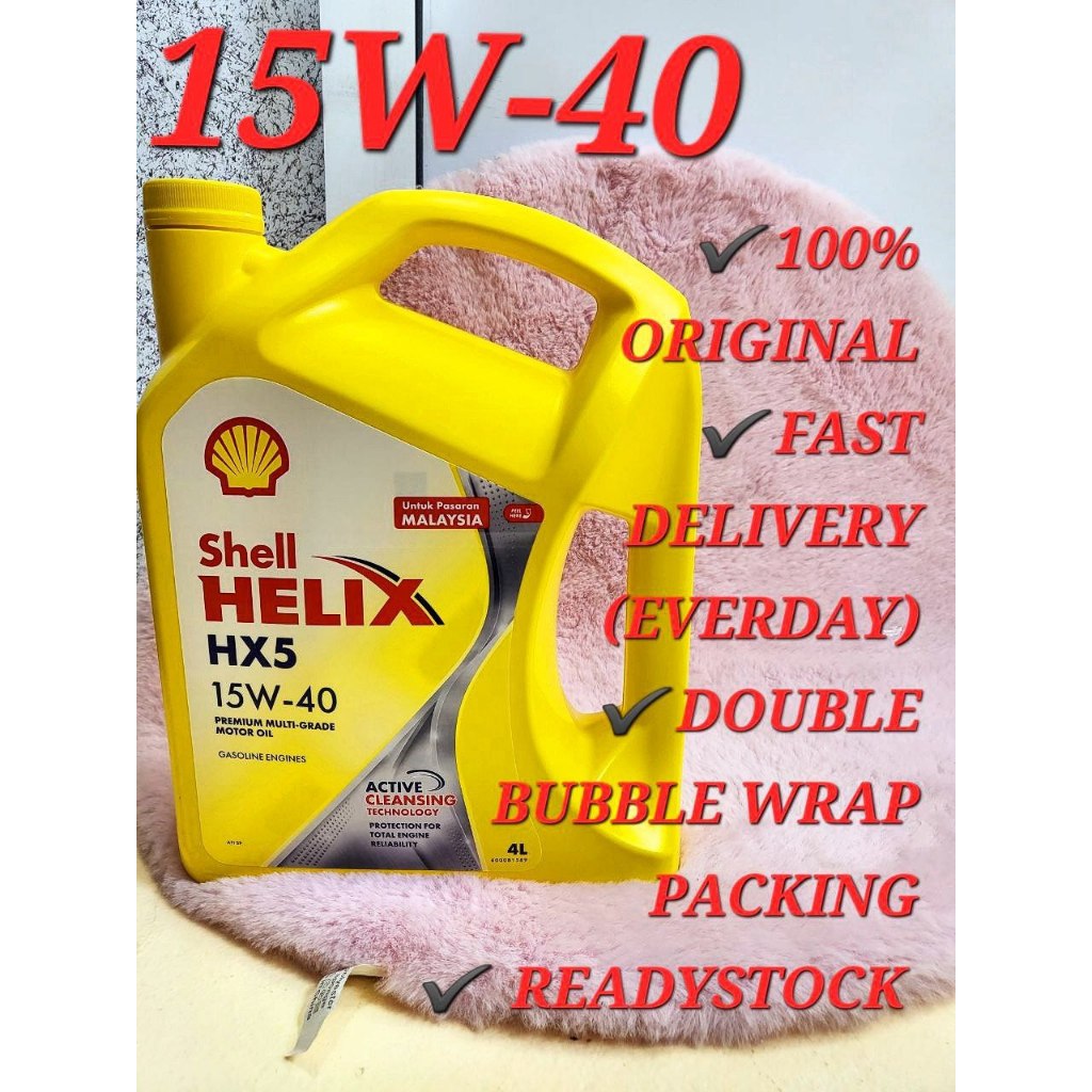 HX5 SHELL HELIX 15W-40 ENGINE OIL 4 LITERS MINYAK HITAM HX5 15W-40 ...