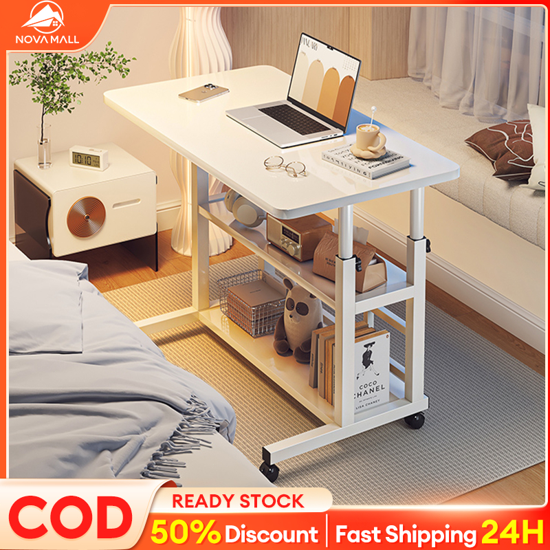 Adjustable Lifting Table With Wheel Bedside Laptop Portable Movable ...