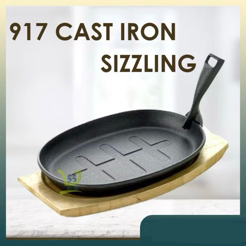 FULL SET 917 PINGGAN BESI SIZZLING / OVAL SIZZLING HOT PLATE CAST IRON ...