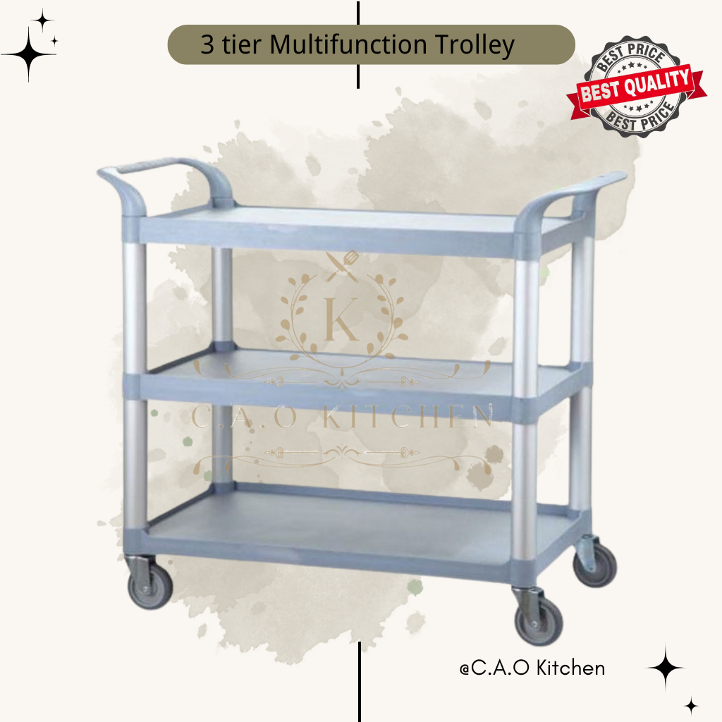 3 TIER PLASTIC MULTIFUNCTIONAL TROLLEY/SERVING TROLLEY/3 TINGKAT TROLI ...