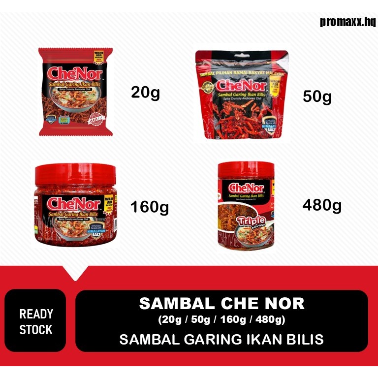 Che Nor Food Sambal Garing Ikan Bilis 20g / 50g / 160g / 480g | Shopee Malaysia