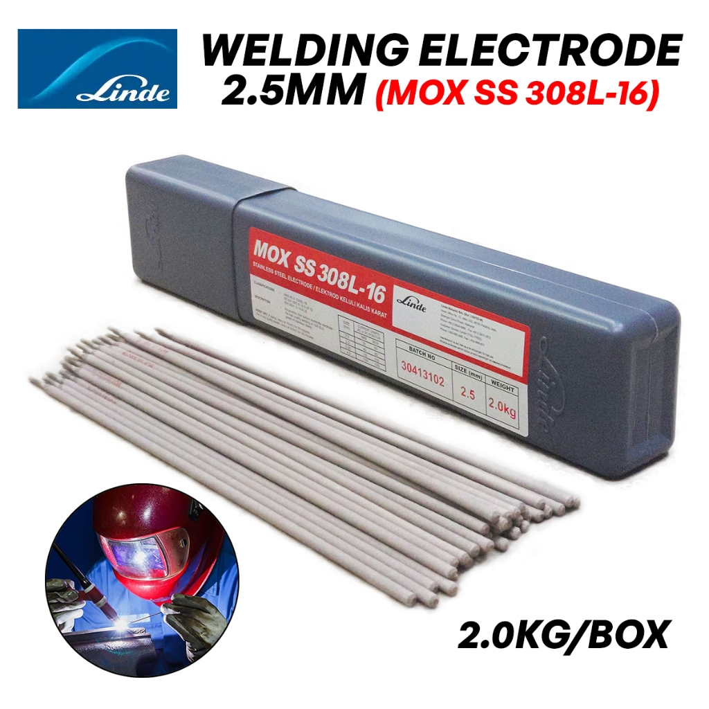 Linde MOX SS 308L-16 Electrode Rod Kimpalan Keluli Tahan Karat Saiz ...
