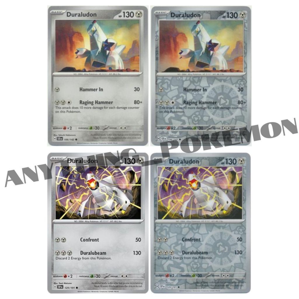 Pokemon Card - Duraludon (106/142), (129/191) - NORMAL/REVERSE HOLO ...
