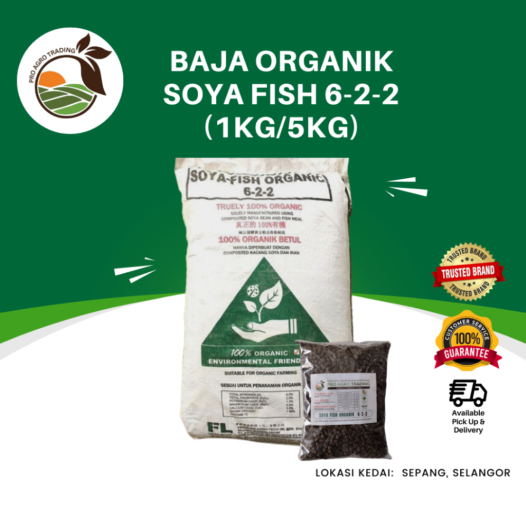 SOYA FISH 6-2-2 (1KG/5KG) - Baja Organik Soya, Subur Pokok ...