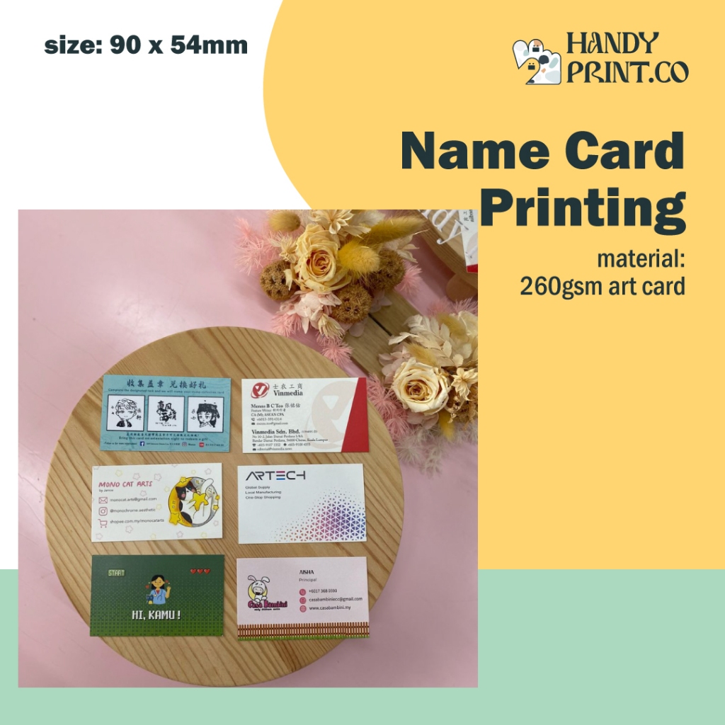Name Card Custom design 260gsm Double side Print (HandyPrint) 🚫no ...