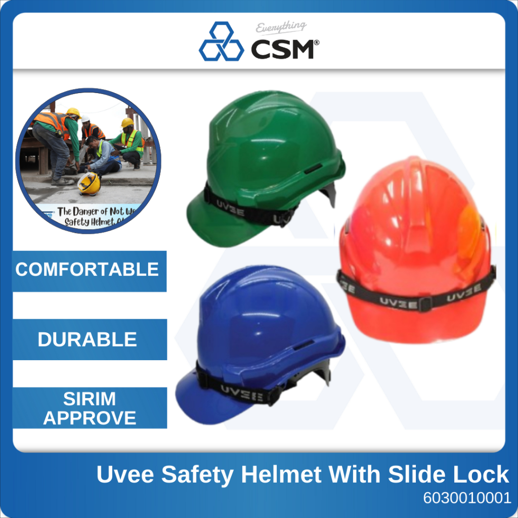 UVEE Safety Helmet | Sirim Certified |Blue/Red/Green/Grey/Orange ...