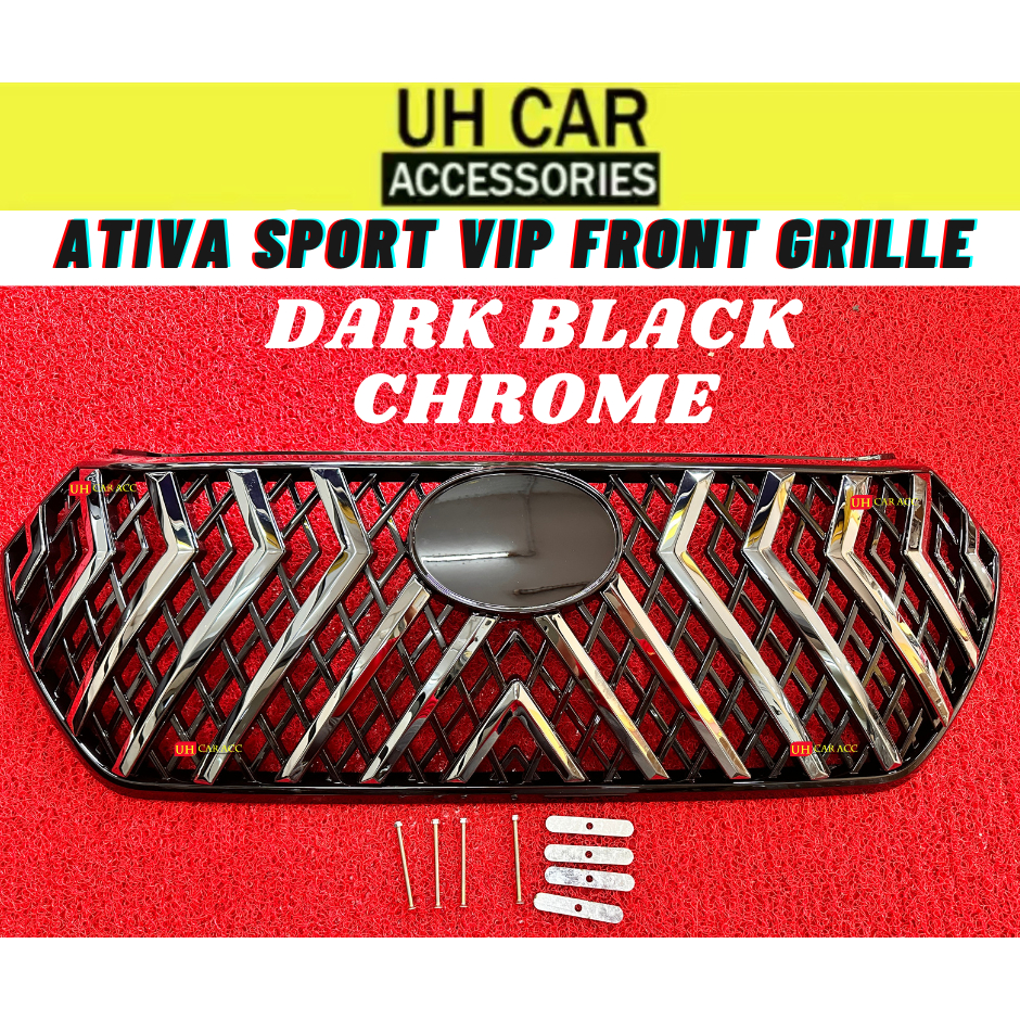 PERODUA ATIVA SPORT VIP FRONT GRILLE GRILL DARK BLACK CHROME | Shopee ...