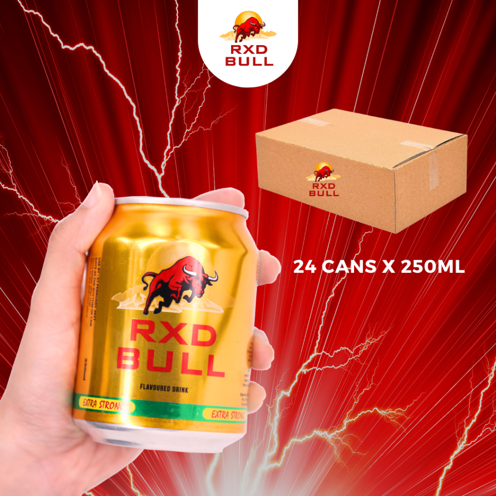RXDBULL Energy Flavored Soft Drink Air Minuman Bertenaga 24 x 250ml CTN ...