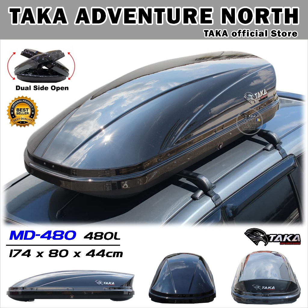 TAKA MD-480 Car Roof Box [Explorer Series] [XXL Size] [Glossy Black ...