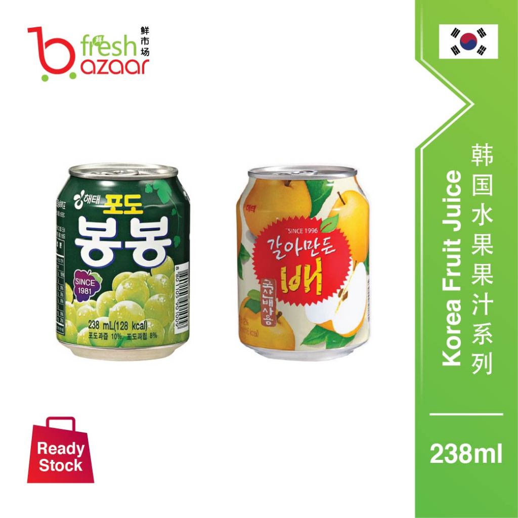 Korea Haitai BonBon Grape Juice / Pear Juice 海太果汁真果粒果汁饮料 | Shopee Malaysia
