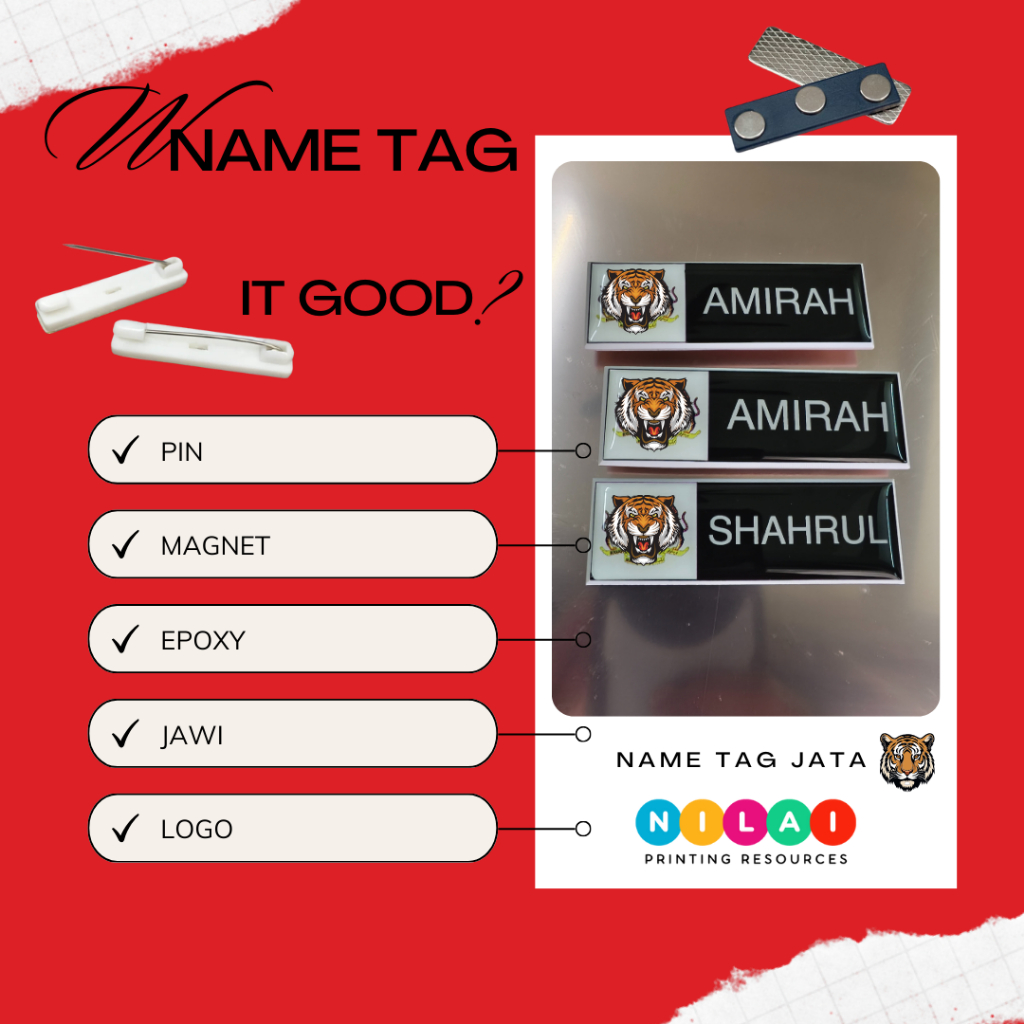 NAMA TAG PIN & MAGNET Nama Cikgu, Murid ,Pekerja Pejabat, JATA DAN LAIN ...