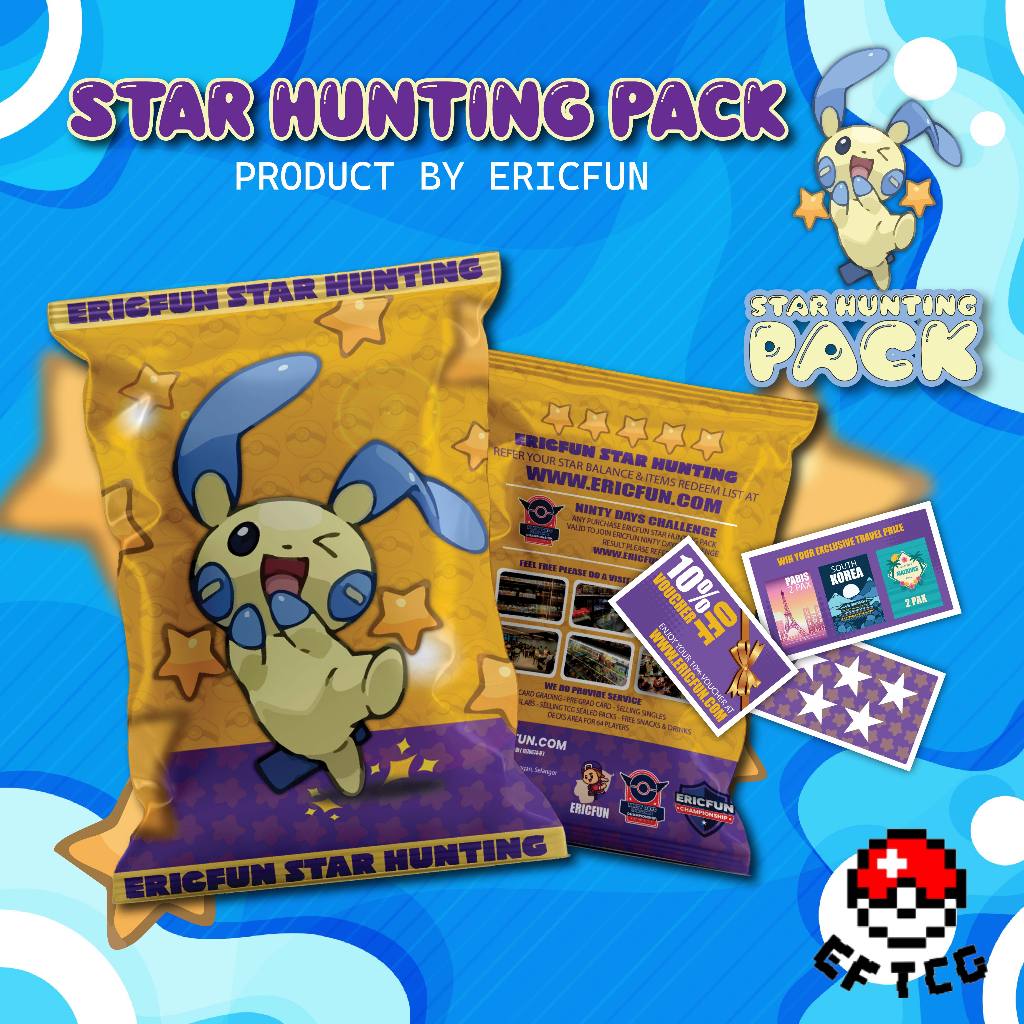 (STP)ERICFUN POKEMON TCG STAR HUNTING PACK(1 PACK/3 PACKS) | Shopee ...