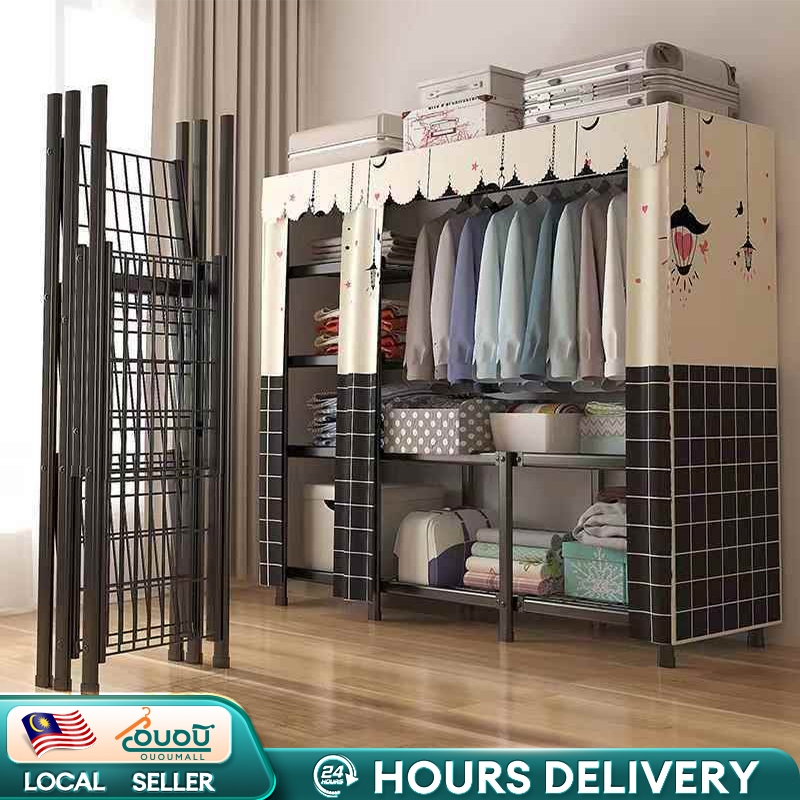 Oo Foldable Wardrobe Almari Baju Rak Baju Clothes Organization Storage ...