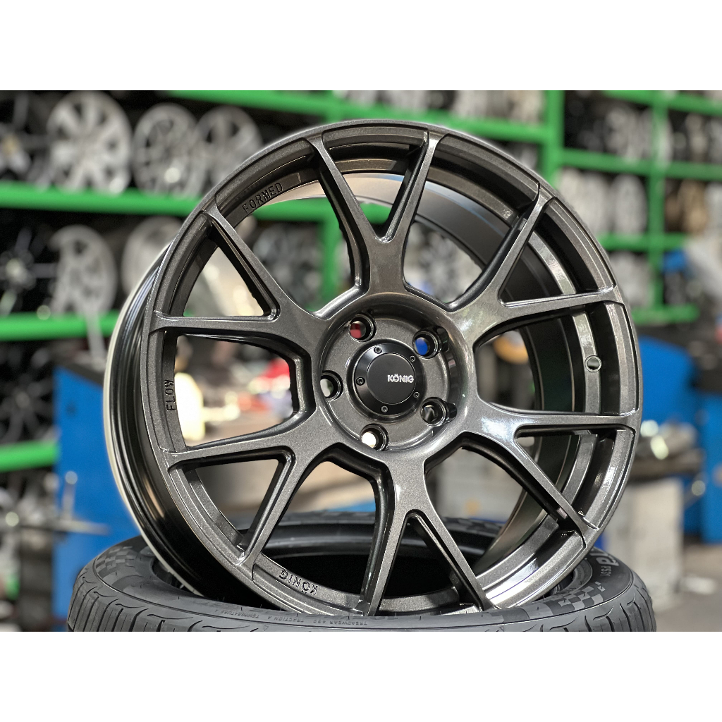 NEW 18X8.5J Konig Ampliform Rim (set of 4) Gunmetal 5X114.3 for Civic ...