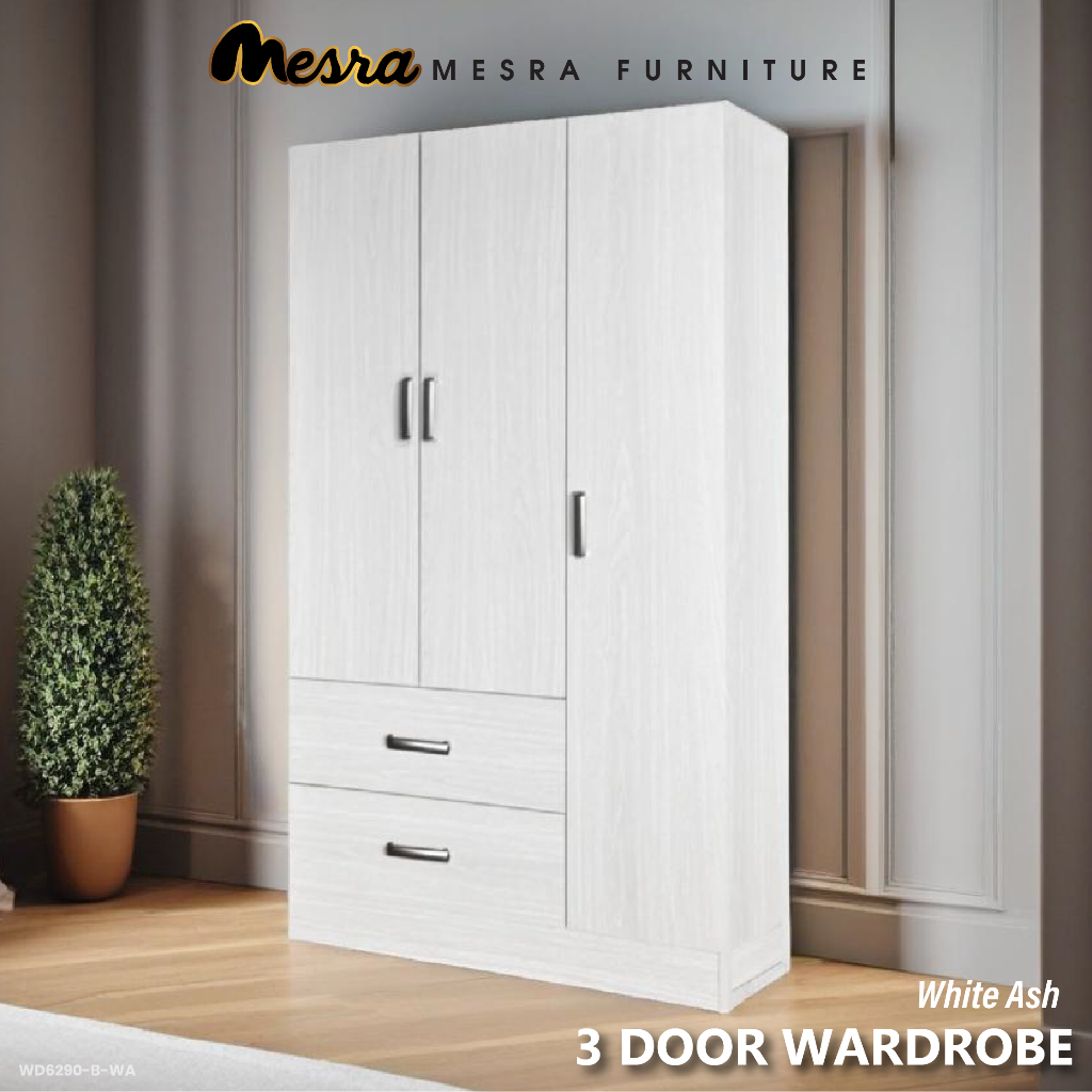 MESRA-3Door Wardrobe / 3x6 wardrobe / 6 Kaki Almari Baju / Bedroom Set ...
