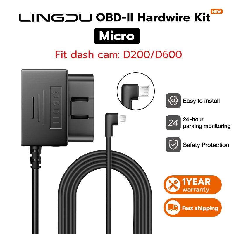 Micro 12V/24V HARDWIRE KIT FOR LINGDU D200 Dash Cam HardWire Kit Power supply | Shopee Malaysia