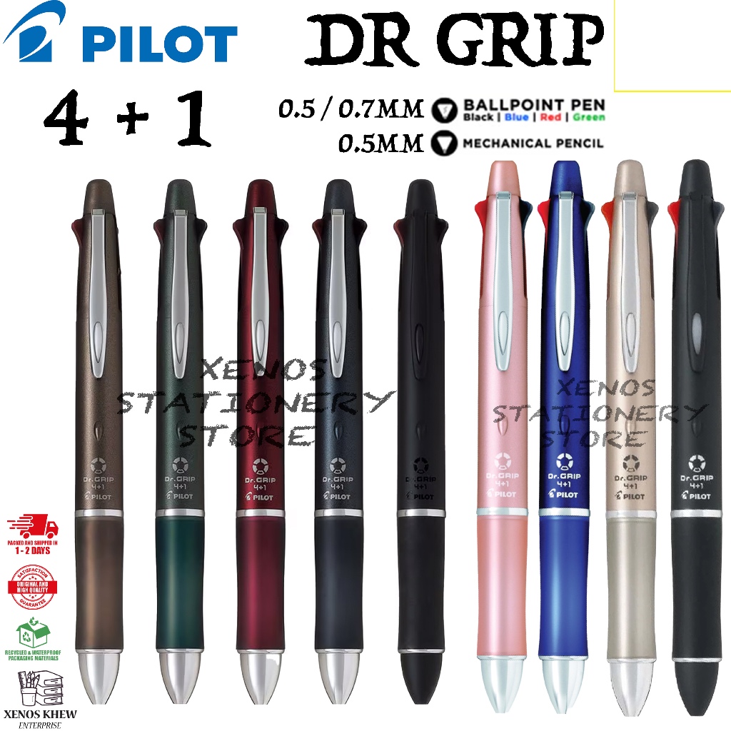 PILOT DR GRIP 4+1 0.5MM/0.7MM BALLPOINT MULTIPEN+MECHANICAL PENCIL (0 ...