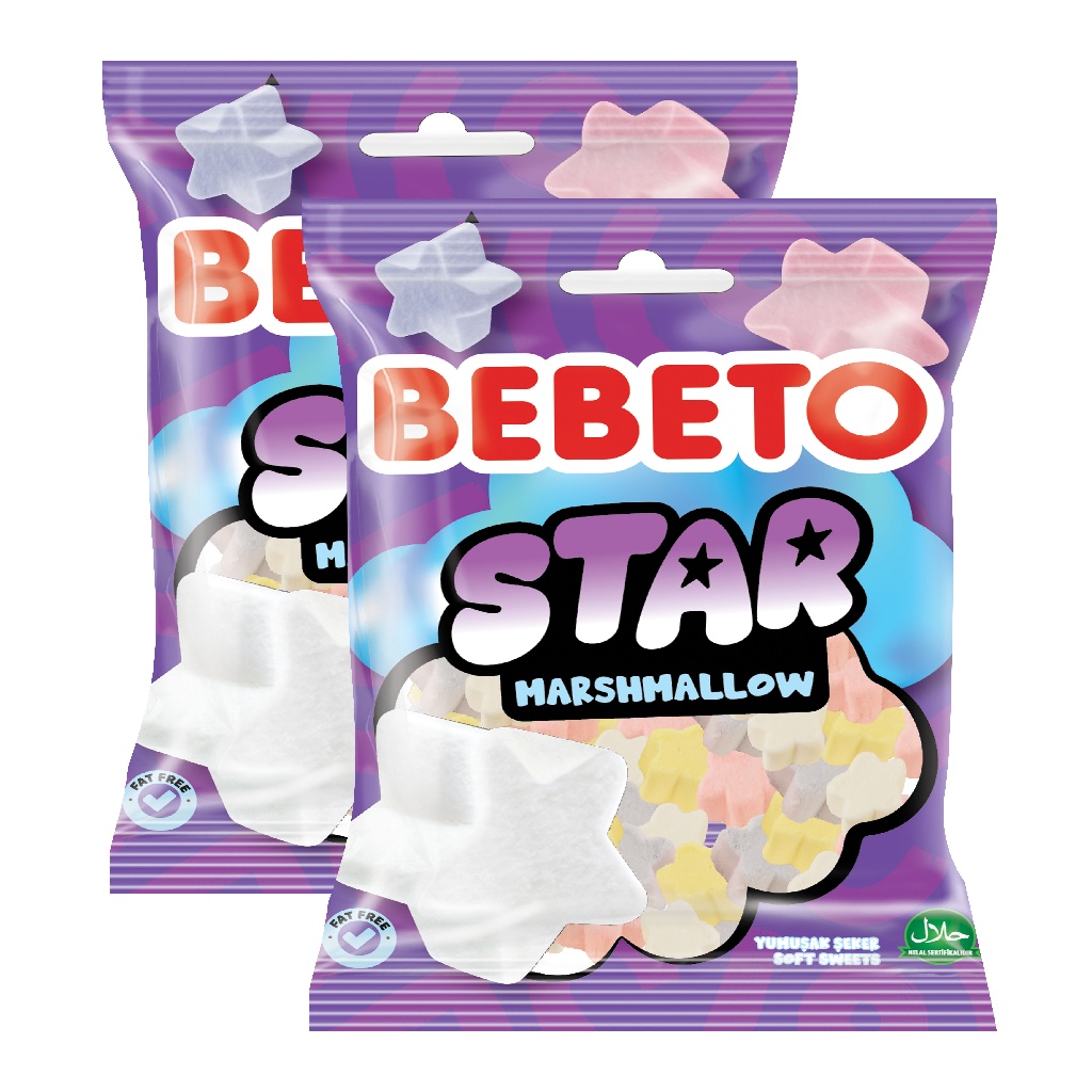 Bebeto Star Marshmallow 2 Bag - (30g X 2) (Marshmallow Bintang Bebeto 2 ...
