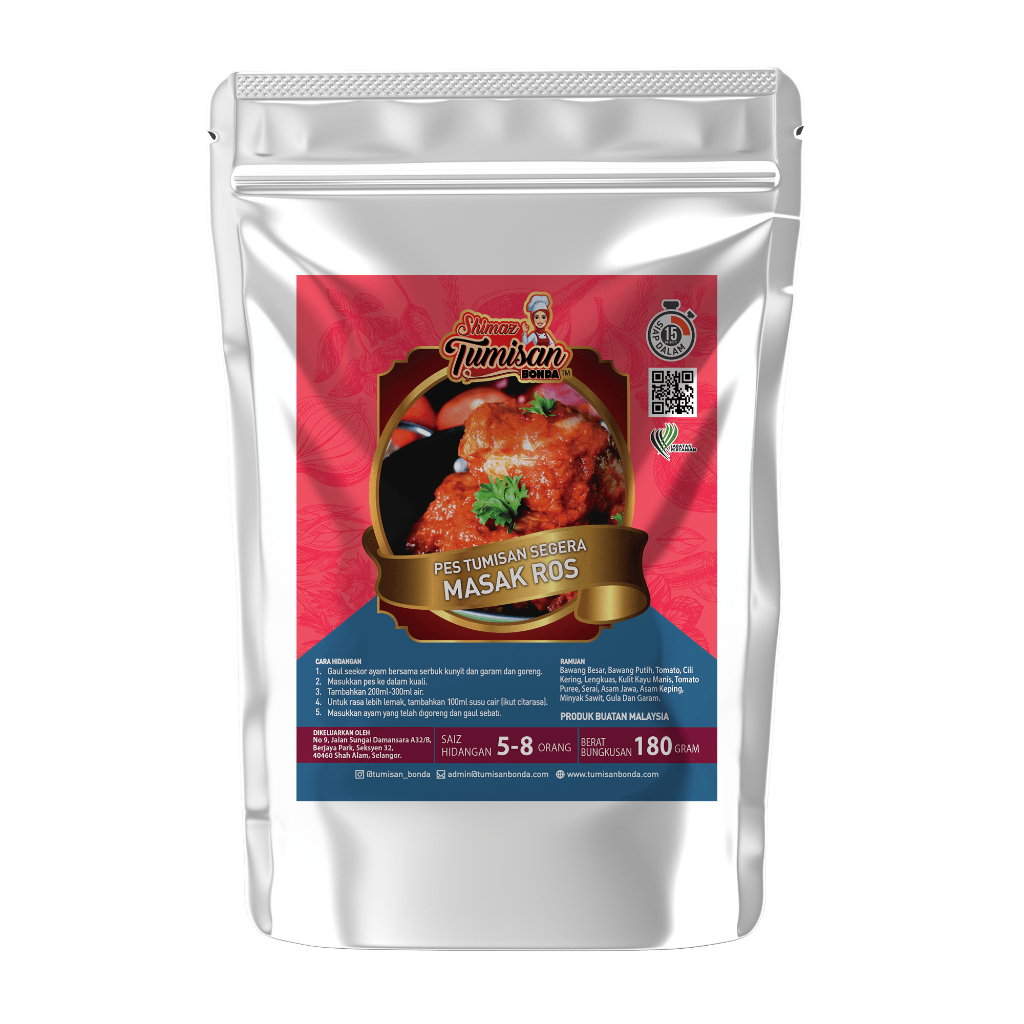 Pes Masak Ros Merah Shimaz Tumisan Bonda. (Masak 1kg ayam / udang ...