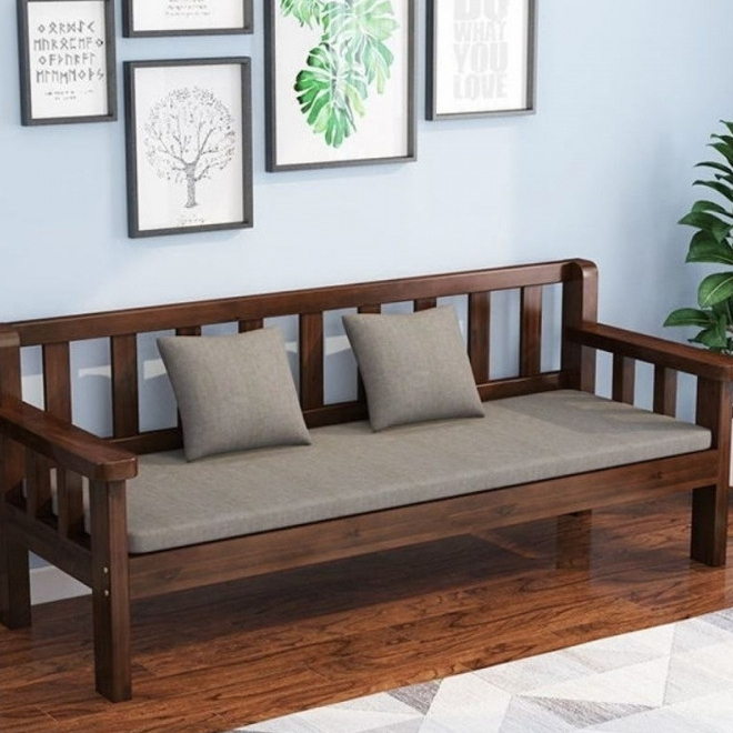 All Solid Wood Long Chair Balcony Living Room Rental House Simple ...