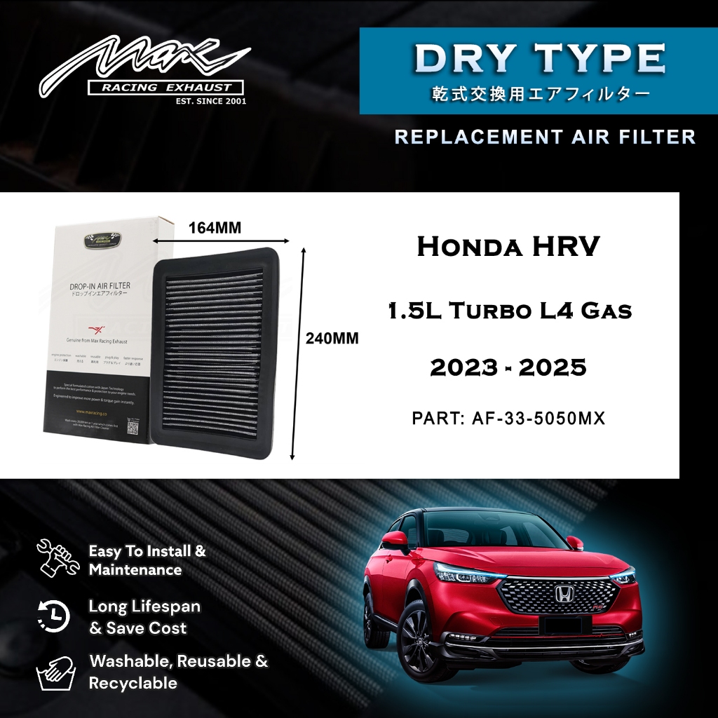 Honda HRV 1.5L Turbo L4 Gas 2023 to 2025 33-5050MX Max Racing Exhaust ...