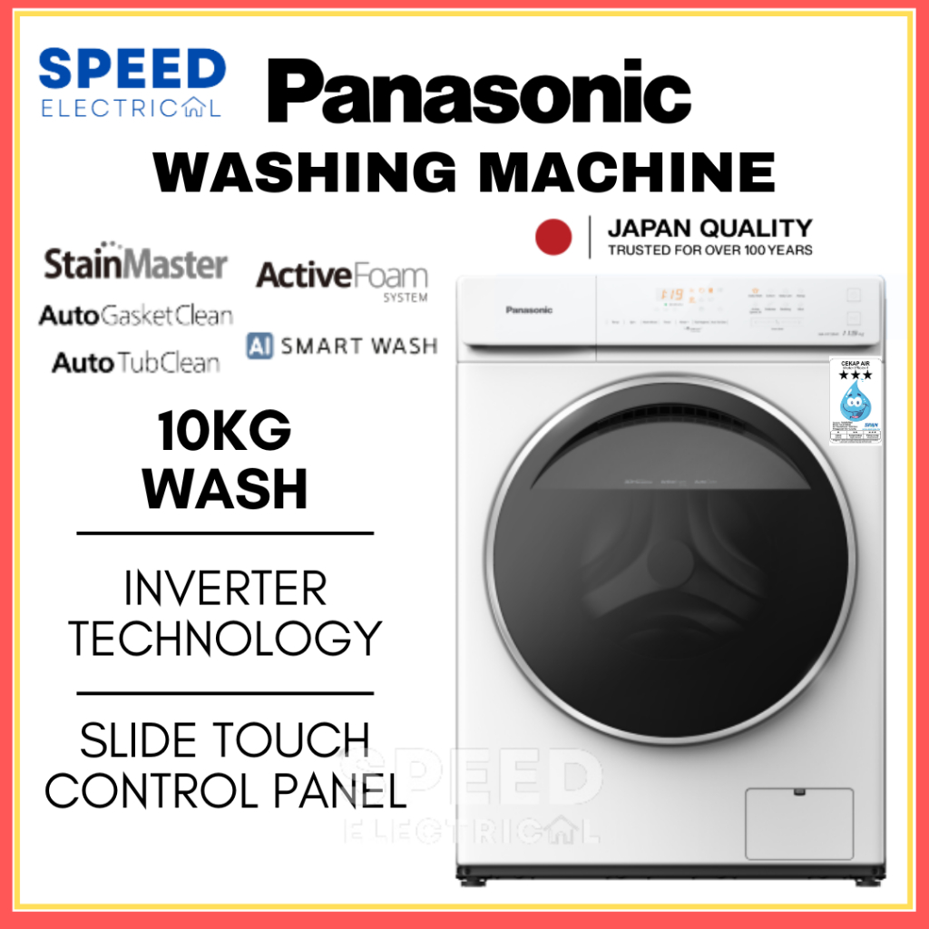 [SABAH ONLY] PANASONIC FRONT LOAD WASHING MACHINE 10KG NA-V10FA1WM ...