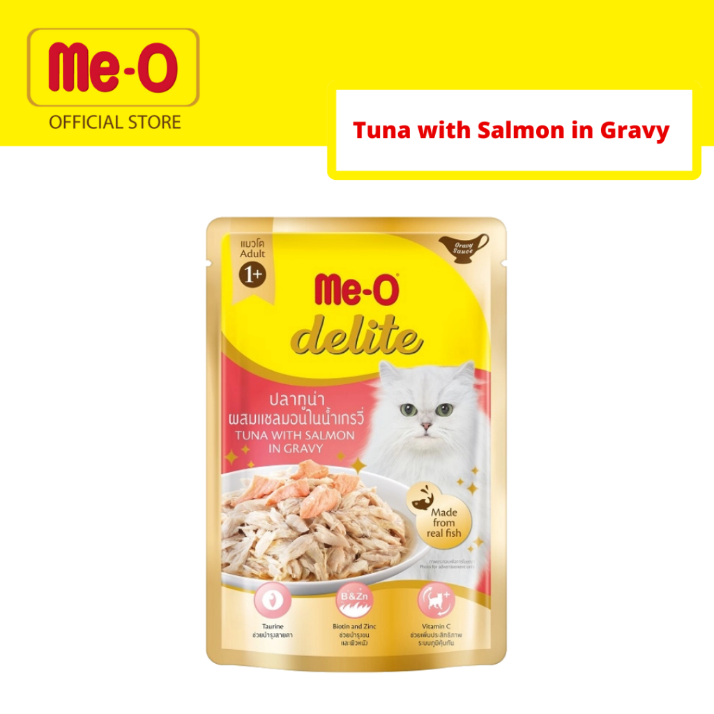 MeO Delite Premium Cat Pouch - Tuna with Salmon in Gravy (70g) | Shopee ...