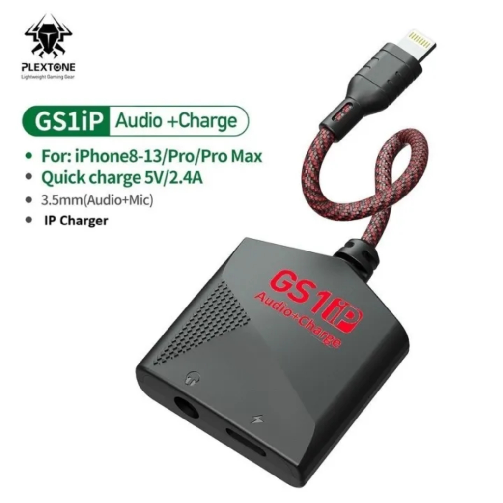 PLEXTONE GS1 iP 2 in 1 Gaming Audio + Charging Adapter Dual IP / 3.5mm ...