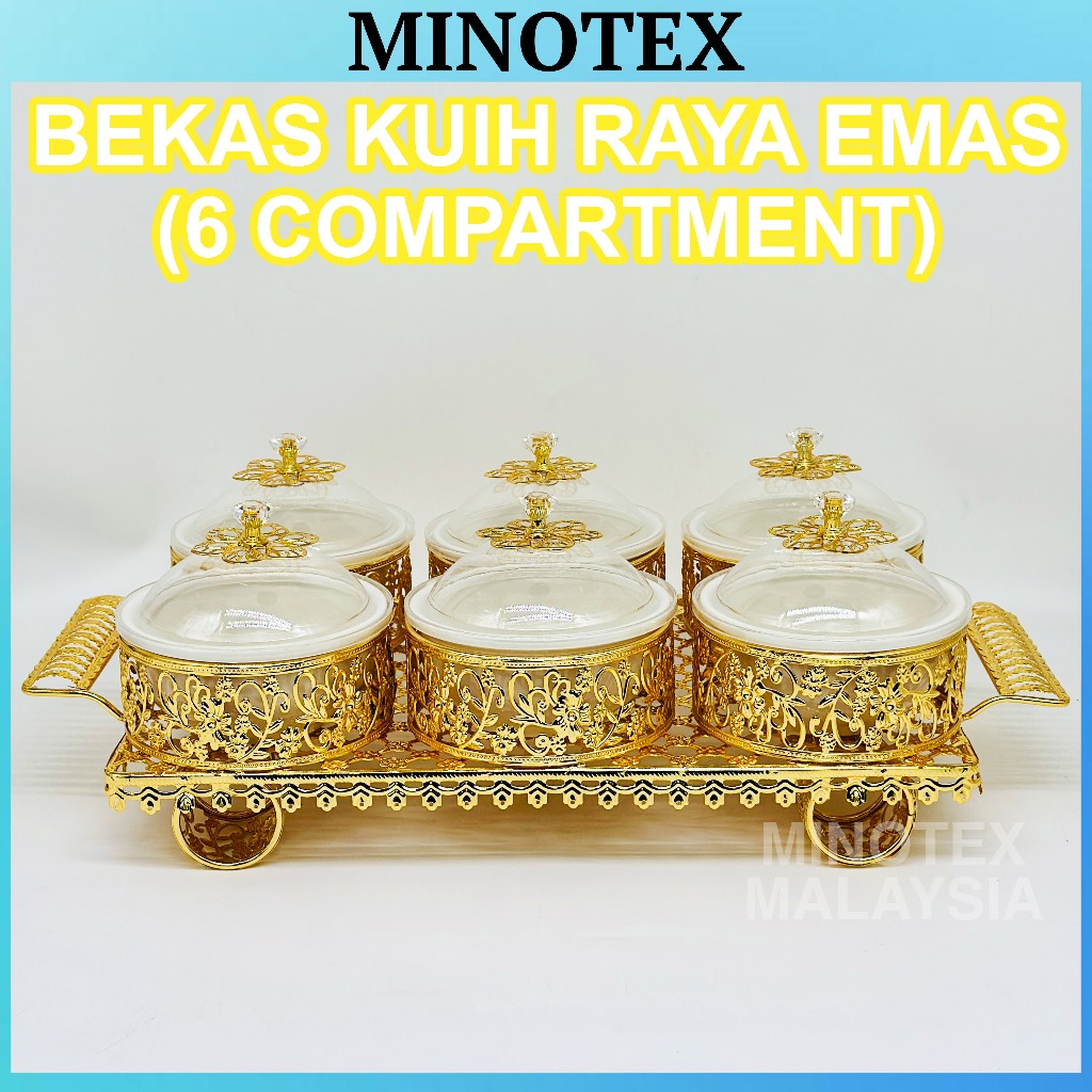Bekas Kuih Raya 6 Lubang /Set Balang Kuih Raya Dulang Emas Raya 2025 ...