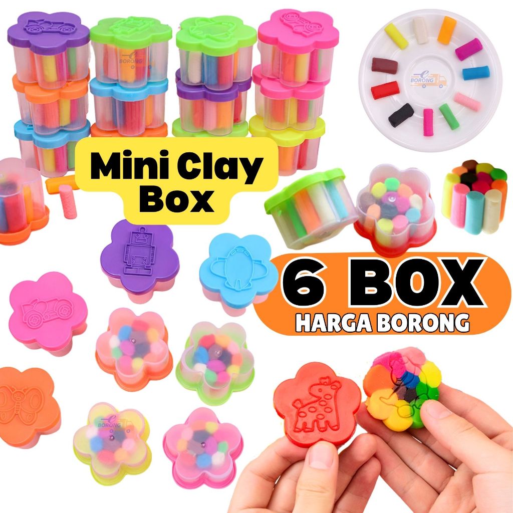 BORONG【6 Box】12 Colors Mini Clay Box Kids Clays DIY Toys Art Craft ...