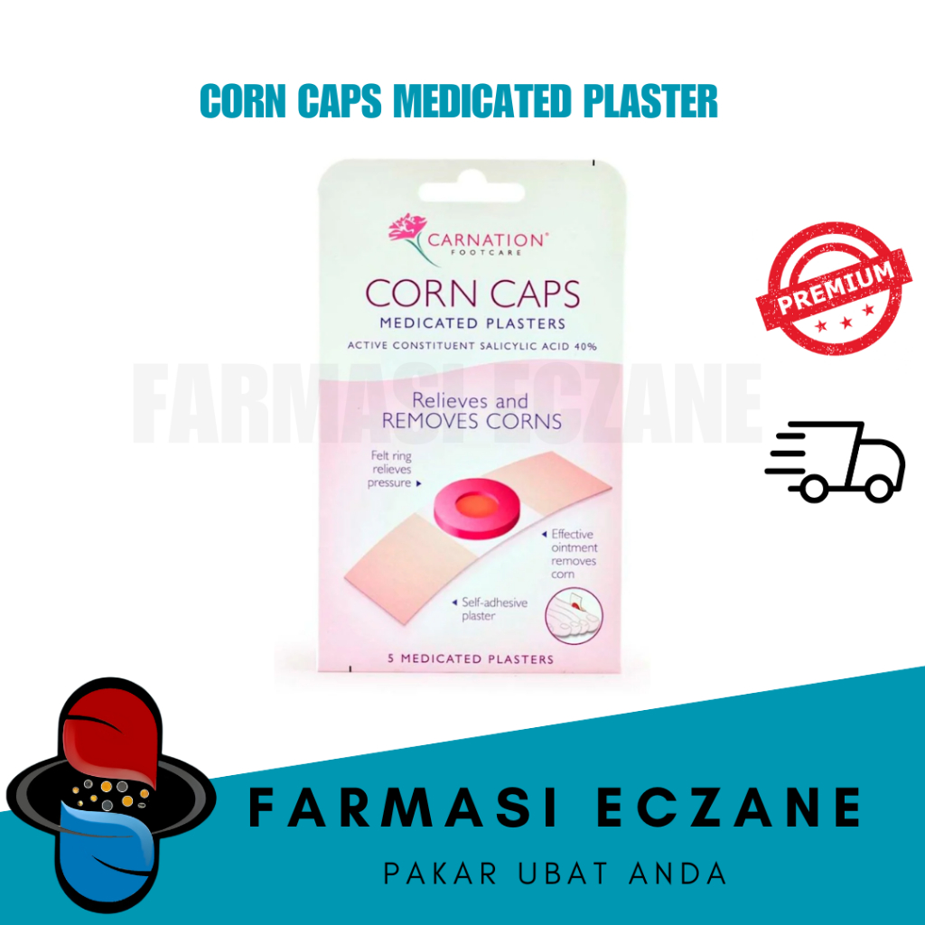 PLASTER CORN CAPS RELIEVES AND REMOVES CORNS (5 MEDICATED PLASTER ...