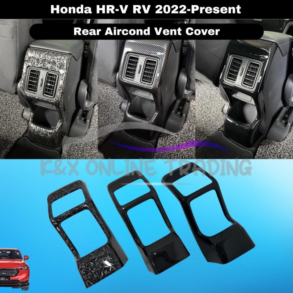 Honda HRV HR-V RV 2022-2025+ Carbon Trim/Glossy Black Rear Aircond Anti ...