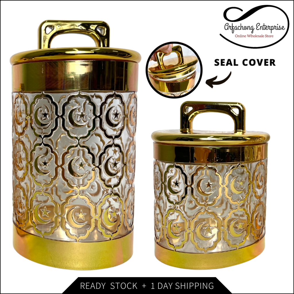 Golden Raya Acrylic Cookie Jar Tableware Storage Candybox Balang Raya ...