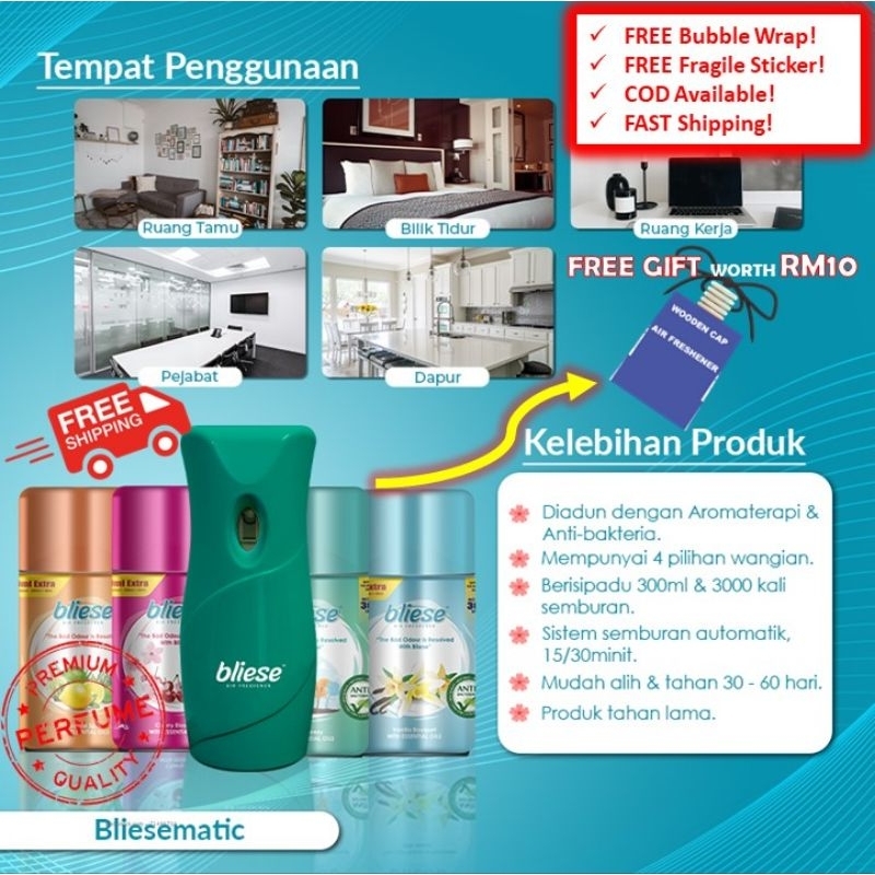 REFILL / STARTER SET Bliesematic Spray Pewangi Rumah Bilik Dapur ...