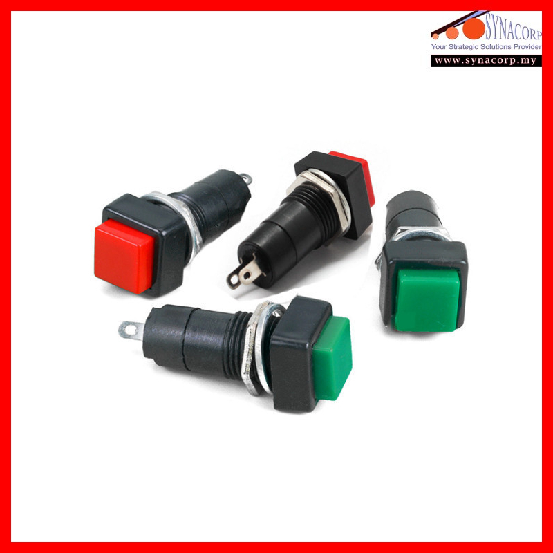 12mm Square Panel Push Button Switch On Off Self Reset | Shopee Malaysia