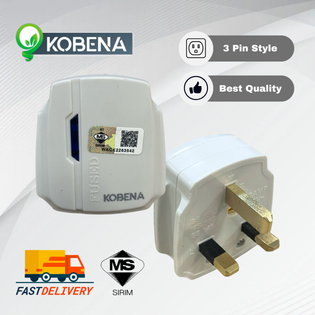 SIRIM Kobena Bakelite 13A Plug LED Neon IndicatorTop 3 Pin Plug ...