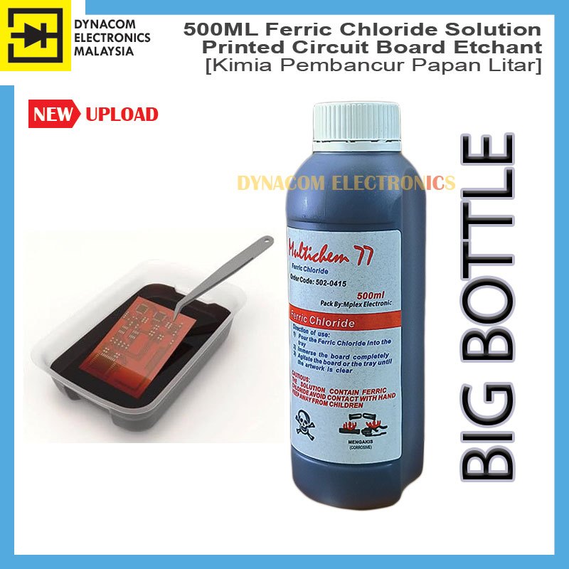 500ML Multichem Ferric Chloride Solution Printed Circuit Board Etchant [Kimia Pembancur Papan ...