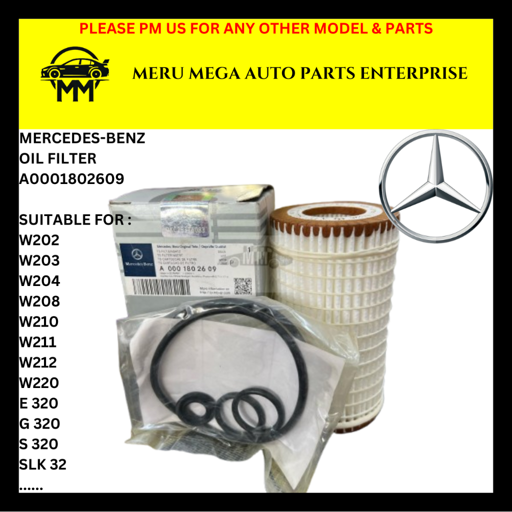 100% ORIGINAL MERCEDES OIL FILTER A0001802609 W210 W211 FOR ENGINE M112 ...