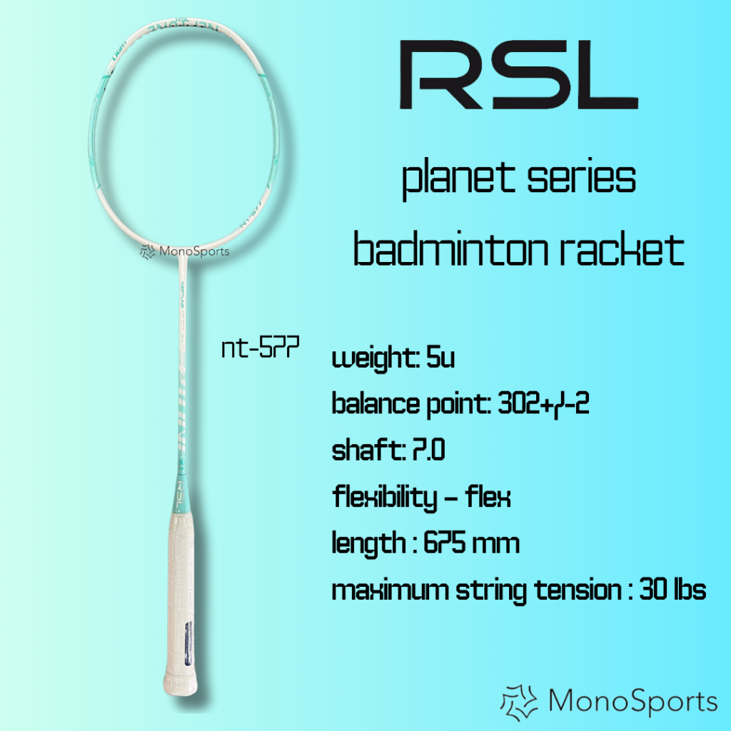 Monosports RSL NT-577 5UG5 Badminton Racket Planet Series Head Heavy ...