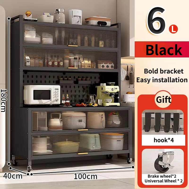 Rak Kabinet Dapur with Doors&Wheels Rak Dapur Bertutup Kitchen Cabinet ...